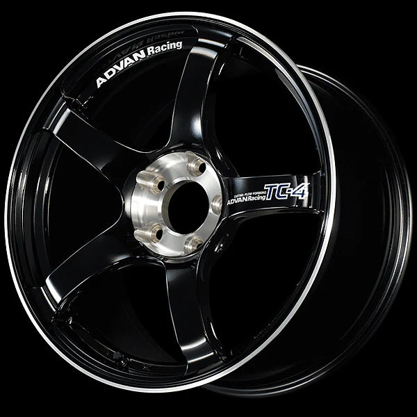 Advan TC-4 SE 18X9.5+45 5-100 Racing Gloss Black & Diamond Cut Wheel ...